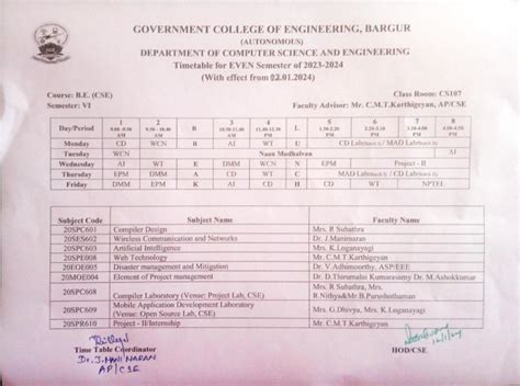 be cse vi sem updated tt pdf