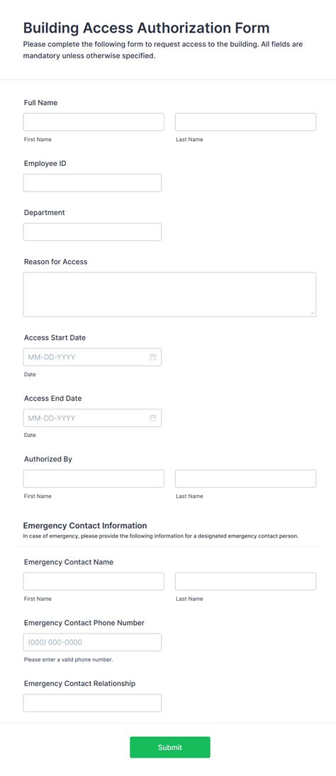 Access Authorization Form