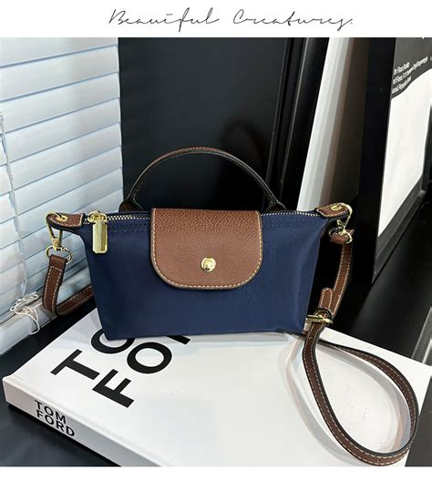 038 Lomchamp Mini Crossbody Tote กระเป๋าแฟชั่นไนลอนไหล่ Messenger