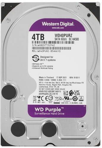 Жесткий диск Western Digital WD Purple 4 ТБ WD40PURZ — купить в ...