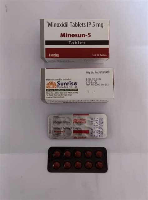 Minoxidil Tablet 5mg Minosun At ₹ 160 Stripe Jaripatka Nagpur Id