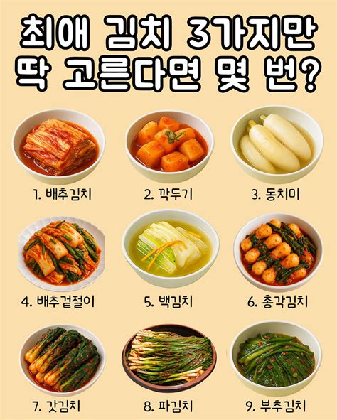 핫집🔥 먹스타그램 서울맛집 경기맛집 최애 김치 3가지 고르기 ㄱㄱ 난 배추김치 배추겉절이 파김치 짜파게티랑 먹으면 존맛임 ㅠㅠ 김치 유머 재미 꿀잼