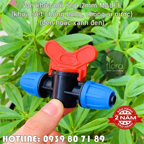 Van Khóa Nối 2 đầu ống 12ly Malee 10mm Hệ Thống Tưới Nhỏ Giọt