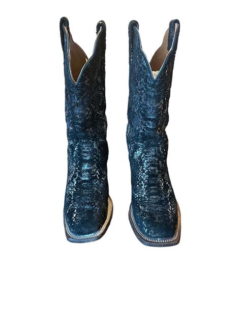 Lucchese Python Suede Cowgirl Boots Gem
