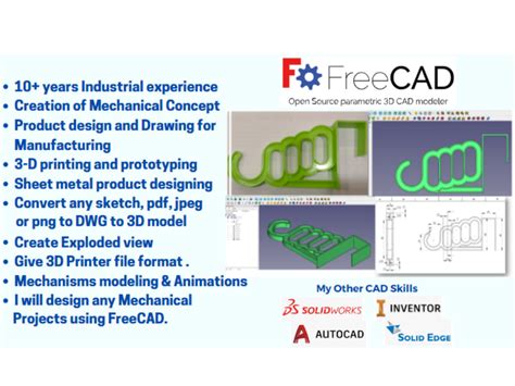 D Models And D Drawings Using Freecad Upwork