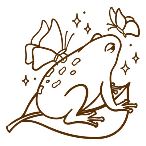 Frog Sitting On A Leaf With Butterflies Png And Svg Design For T Shirts