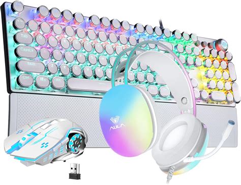 Aula Keyboard Headset Mouse Combo Rgb Rainbow Backlit Keyboard Headset