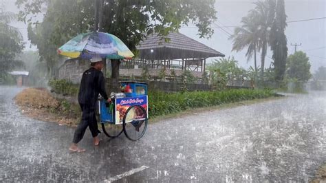 Extreme Weather Heavy Rain And Thunder In Indonesia ⛈️ Walking In