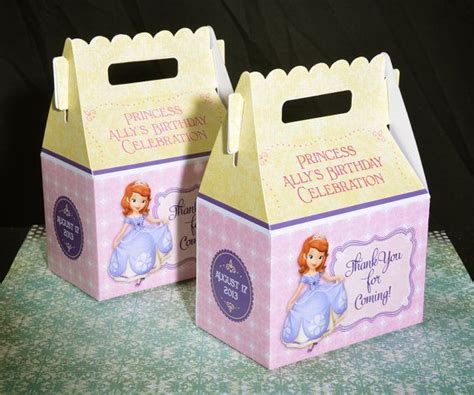 Princess Sofia Party Favors Personalized Gable Boxes