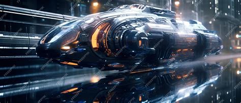 Premium Photo Mesmerizing Cyberpunk Spaceship