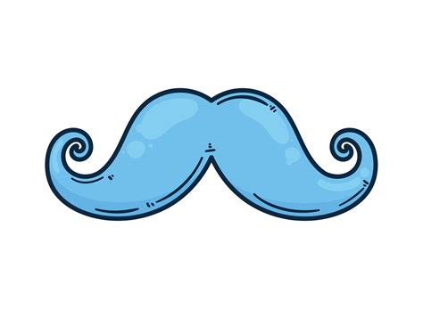 Male Mustache Blue Color 12021089 Vector Art At Vecteezy