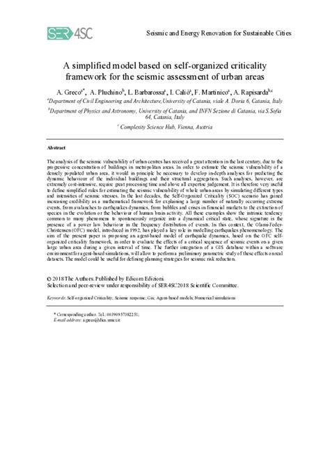 Pdf A Simplified Model Based On Self Organized Criticality Framework
