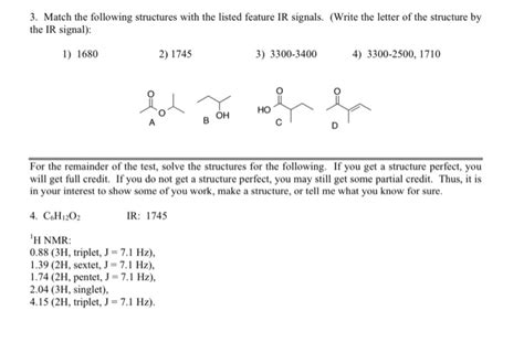solved 3 match the following structures with the listed