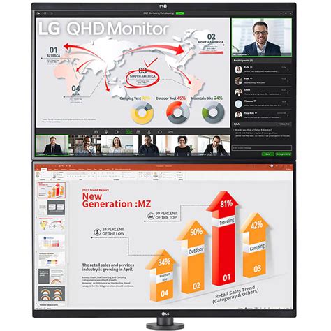 27" QHD Computer Monitor Ergo Dual with USB Type-C™ and Daisy Chain ...
