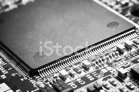 Closed Up Of Microprocessor On Motherboard Stock Photo Royalty Free Images FreeImages