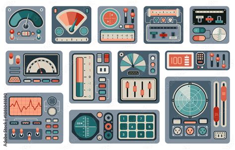 Spaceship Retro Controls Vintage Analog Dashboard With Dials Indicators And Gauges Old