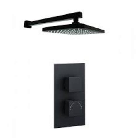 Bsuk Nero Option 2 Thermostatic Square Concealed Shower With Overhead