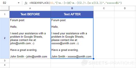 Google Sheets Function REGEXREPLACE