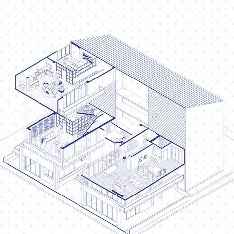 Axonometric Cad Apartment Block Bundle Toffu Co