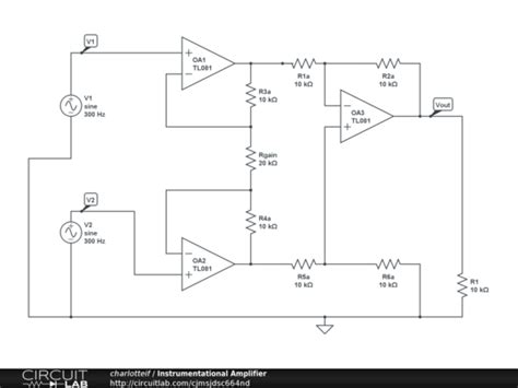 Instrumentational Amplifier Circuitlab