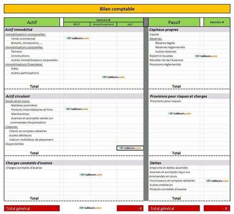 Faire Un Bilan Comptable Sur Excel