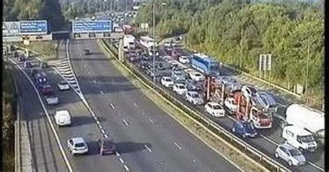 Tailbacks Formed For Miles On Both The M56 And M60 Motorways After