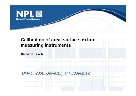Pdf Calibration Of Areal Surface Texture Measuring Instruments · Calibration Of Areal Surface