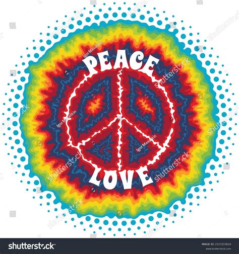 Pacifist Sign Symbol Peace Hippie Style Stock Vector Royalty Free