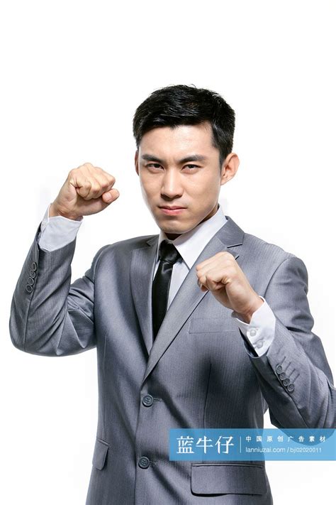 商务男士格斗 蓝牛仔影像 中国原创广告影像素材