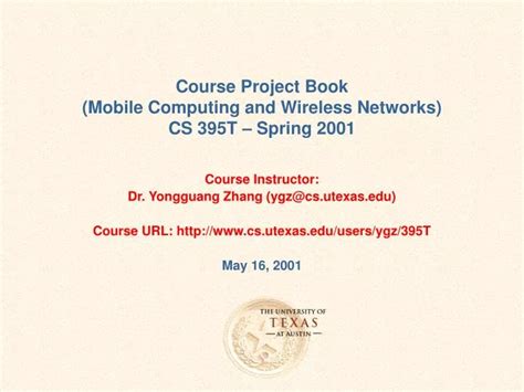 Ppt Course Project Book Mobile Computing And Wireless Networks Cs