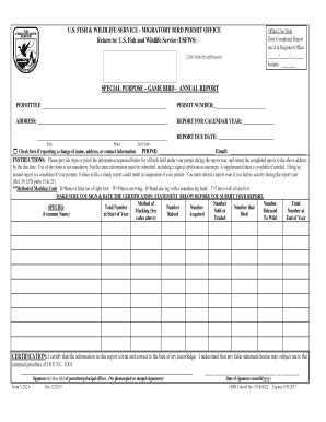 Fillable Online Fws Us Fish And Wildlife Waterfowl Sale And Disposal
