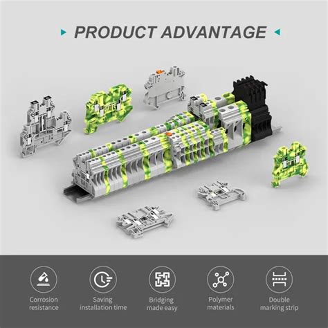 Ut Replacement 2 5mm Knife Disconnect Plastic Connector Screw Din Rail Terminal Block 1000v