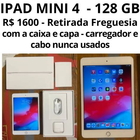 Ipad Mini 4 Seminovo 128 Gb Cabo E Carregadores Nunca Usados Retirada Freguesia Tablets E E