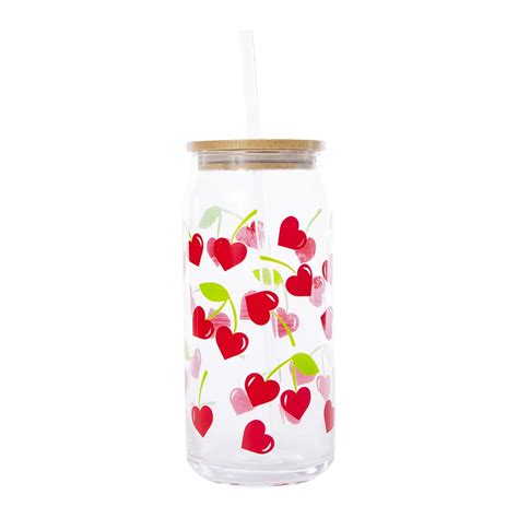 Five Below Glass Tumbler With Lid And Straw 20oz Hamilton Place