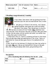 End Semester Test T Form Esl Worksheet By Salwasioud