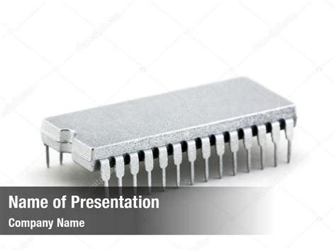 White Silver Microprocessor Powerpoint Template White Silver