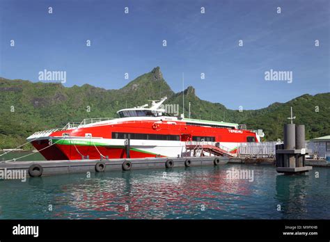 Terevau Ferry In The Port Of Vaiare Moorea Society Islands Windward