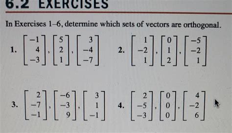 Solved In Exercises 1 6 Determine Which Sets Of Vectors Are Chegg