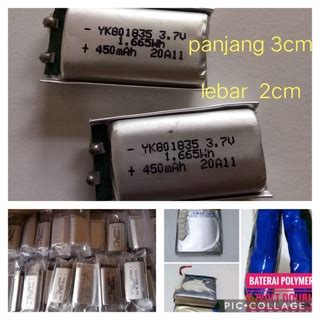 Jual BATERAI POLIMER 3 7 VOLT 3cm X 2 Cm KECIL Shopee Indonesia