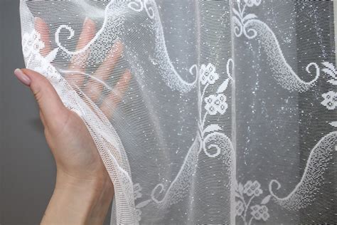 Коротка тюль висотою 1 5м жакард колір білий 1321т купити в Україні Vr Textil