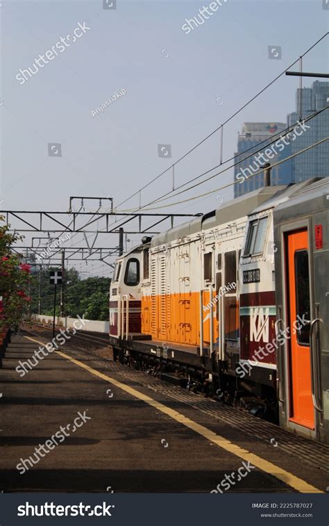 Passengers Train Gambir Railway Station Jakarta Stock Photo 2225787027