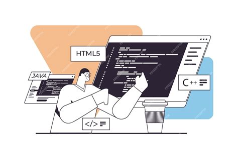 Programmeur écrivant Du Code Pour Lapplication Informatique Logiciel Dingénierie Codage