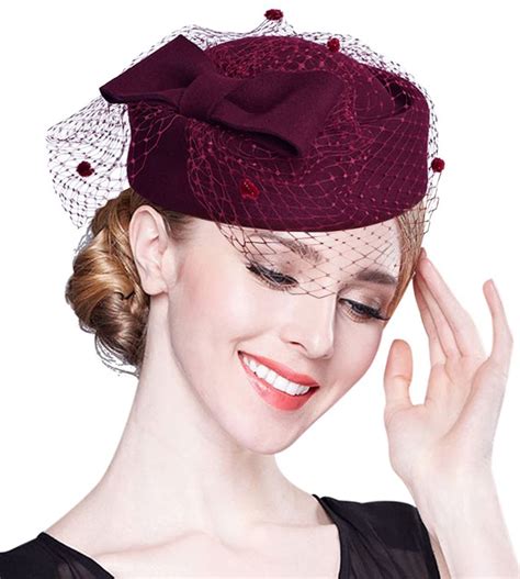 Zandx British Vintage Wool Felt Pillbox Hat Ladies Church Derby Winter