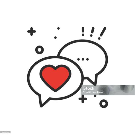 하트 라인 아이콘 연설 거품이 있다입니다 대화 채팅 대화 메시지입니다 해피 발렌타인 하루 기호와 기호입니다 부부 관계 결혼 휴가 로맨틱 사랑 테마를 사랑 해요 말하기에 대한