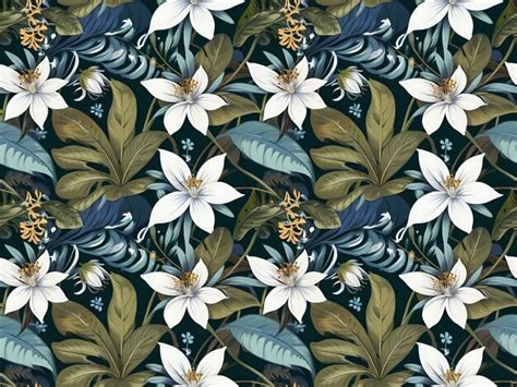 Floral And Botanical Seamless Repeating Pattern Background Premium Ai