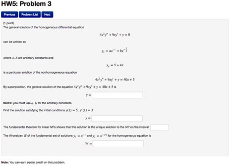 Solved Hw5 Problem 3 Previous Problem List Next 1 Point The