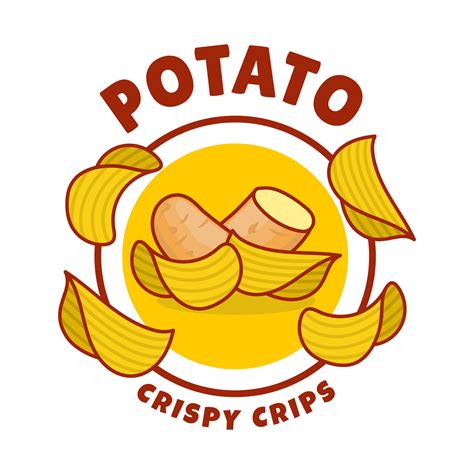 Logo Potato Chips Food And Snack Logo With Simple Potato Cartoon