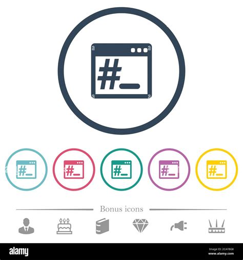 Root Terminal Flat Color Icons In Round Outlines 6 Bonus Icons Included Stock Vector Image