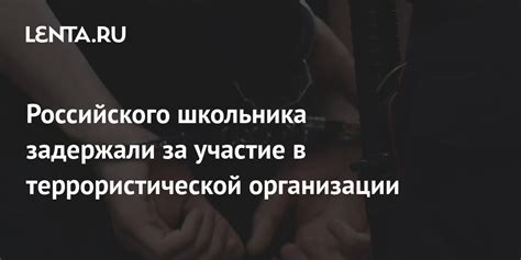 Российского школьника задержали за участие в террористической организации Следствие и суд
