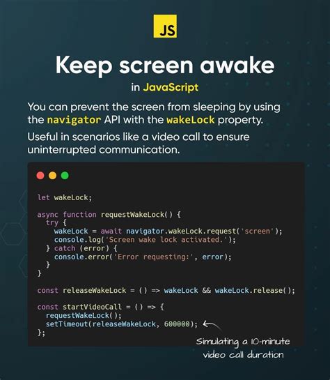 Ali Roshanbin On Linkedin Keep Screen Awake In Javascript 📳